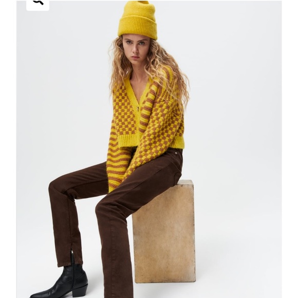 Zara | Jackets & Coats | Zara Combination Jacquard Knit Cardigan | Poshmark